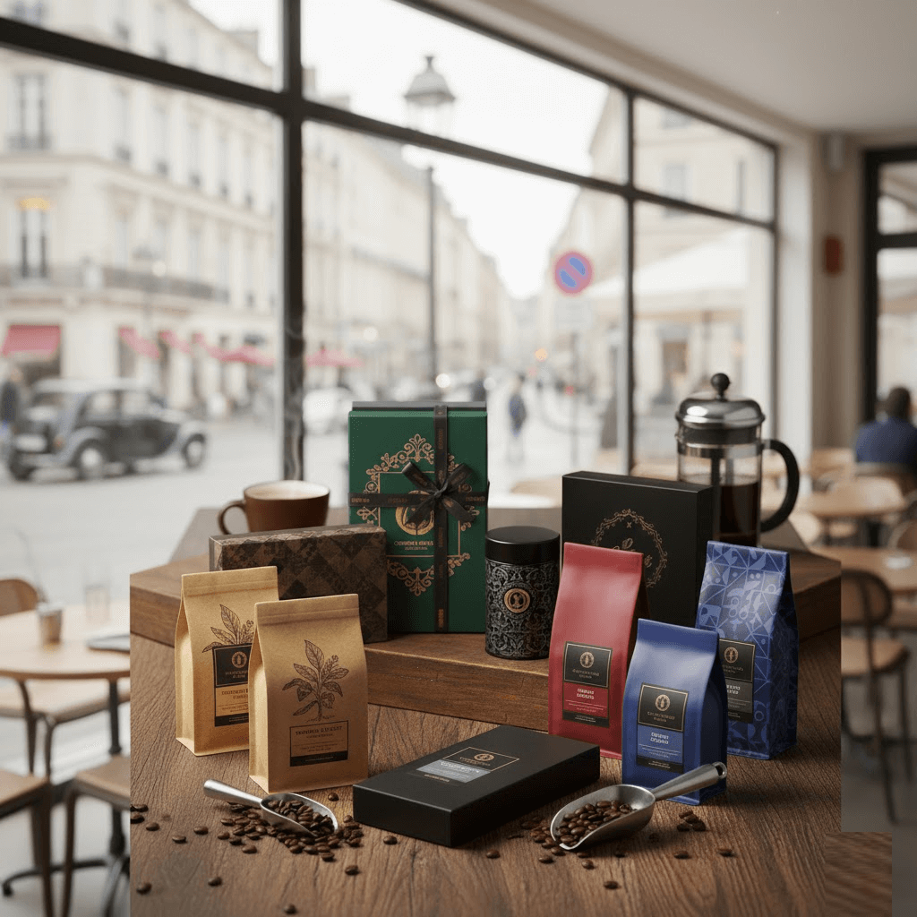 Coffee Boxes - Green Prints
